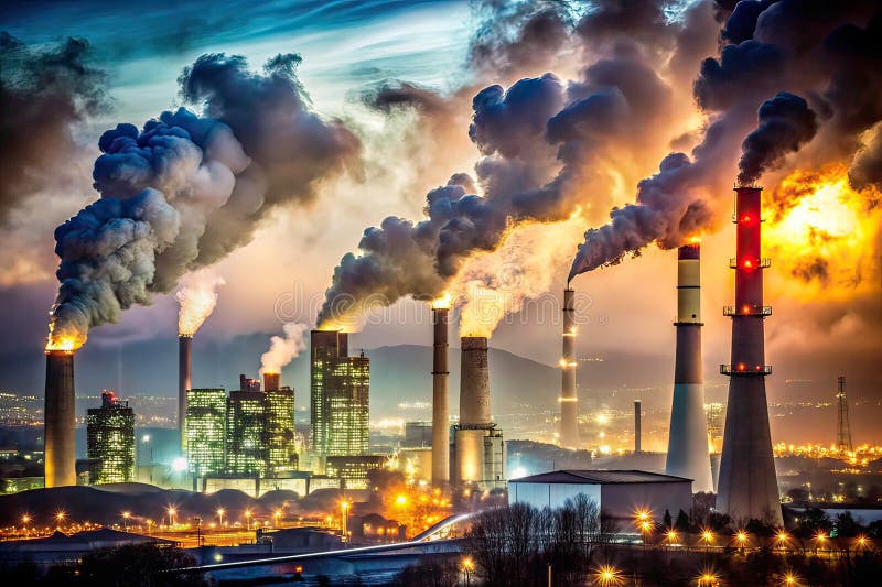 A Visual Representation of Industrial Air Pollution Dark Smoke and Hazy ...