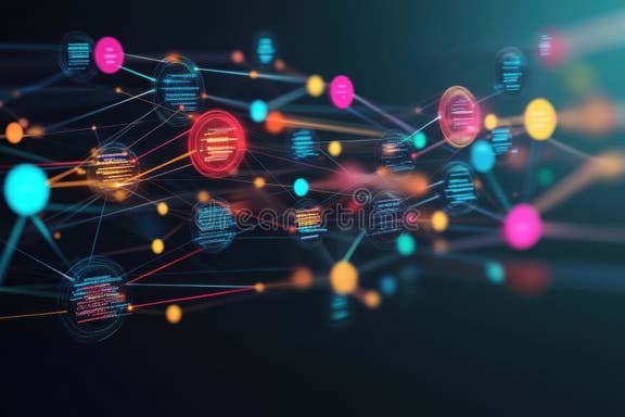 Visual Representation of Interconnected Data Points Illustrating Network Analysis Stock ...