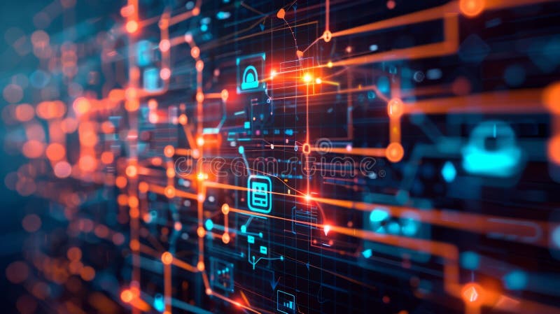 Visual Representation of Interconnected Digital Networks and Flowcharts ...