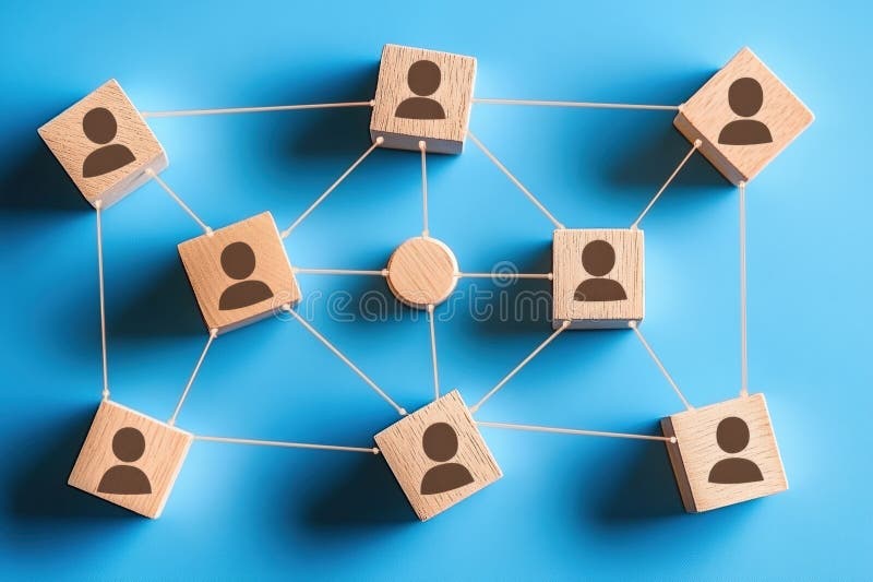 Networked Collaboration and Teamwork Stock Illustration - Illustration ...