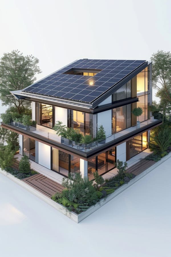 Visual Representation of a Modern Environmentally Friendly House Design ...