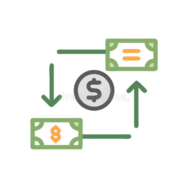 Visual Representation of Money Transfers Stock Vector - Illustration of ...