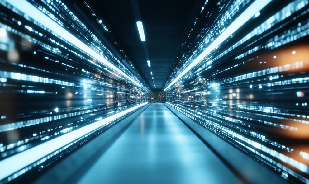 Visual Representation of Motion through a Futuristic Corridor with ...