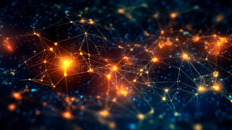 Visual Representation of Network Connections, Lines and Nodes ...