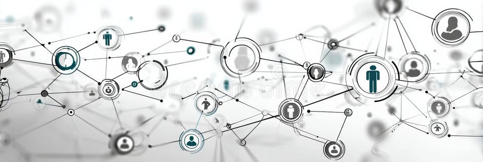 Network Grid Illustrating Connections between Digital Avatars and Users ...
