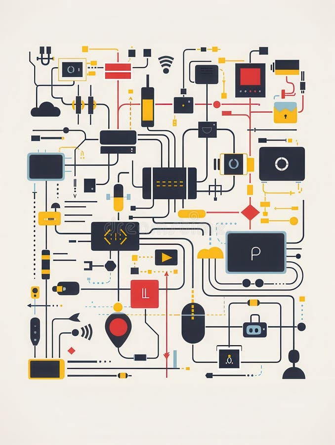 A Visual Representation of a Network, Showcasing Various Devices ...