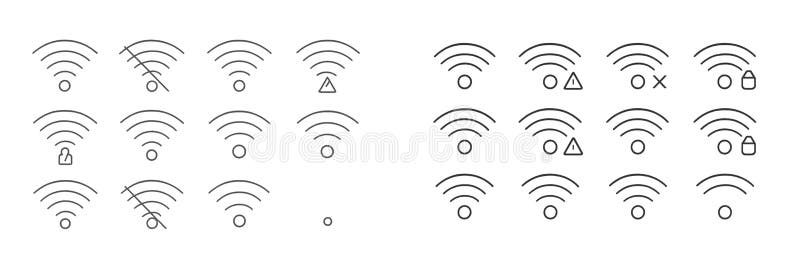 Visual Representation of Network Signal Icons Indicating Various ...