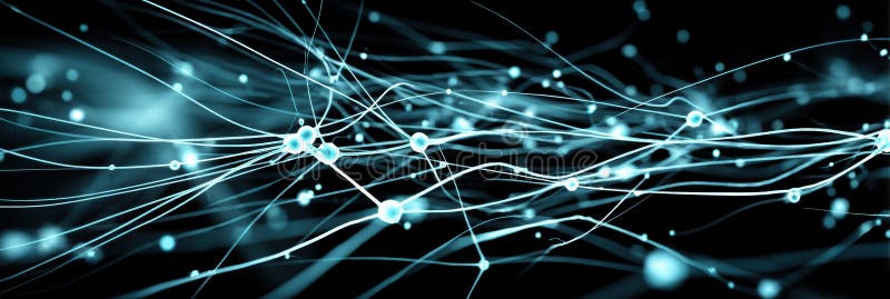 Visual Representation of a Neural Network Composed of Glowing Threads ...