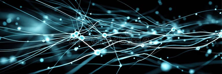 Visual Representation of a Neural Network Composed of Glowing Threads ...