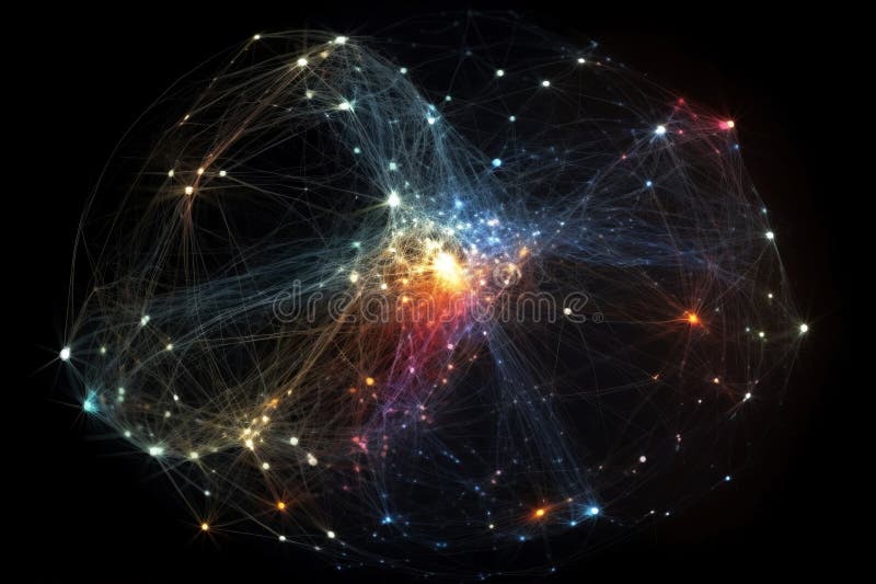 A Visual Representation Of Neural Networks With Interconnected Nodes Stock Illustration