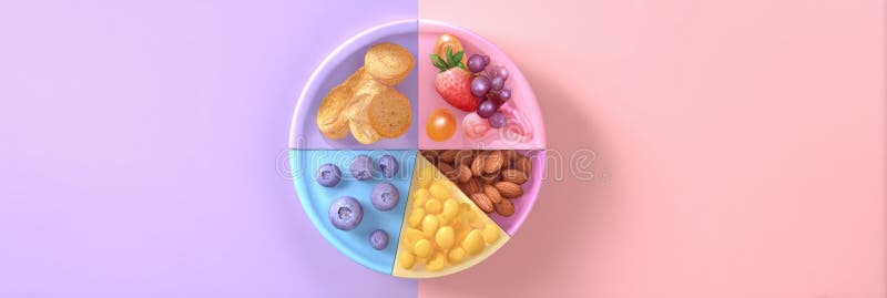 Visual Representation of daily Nutrition in a Floating Pie Chart on a ...