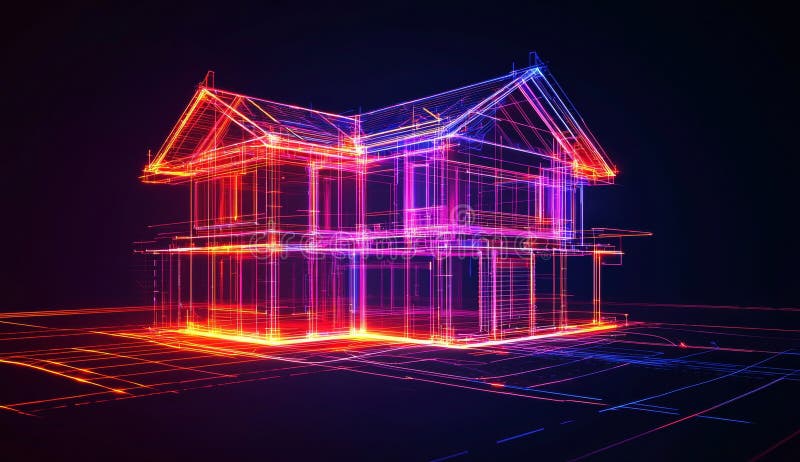 A Visual Representation of an Office Building S Digital Blueprint ...