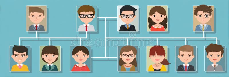 Office Team Structure Infographic Showcasing Roles and Character Icons ...