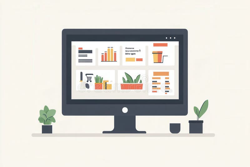 Stylized Flat Design Illustration of an Online Grocery Order Summary on ...