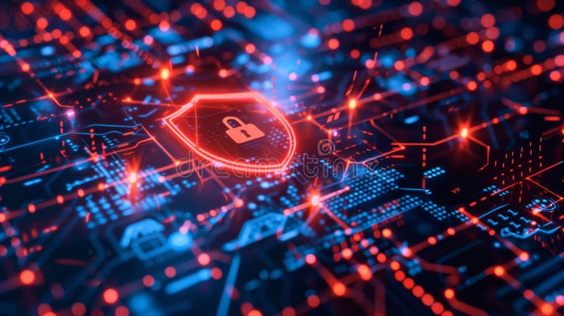 Visual Representation of Online Security with Digital Shield and VPN ...