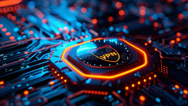 Visual Representation Online Security Vpn Shield Digital Circuit Board ...