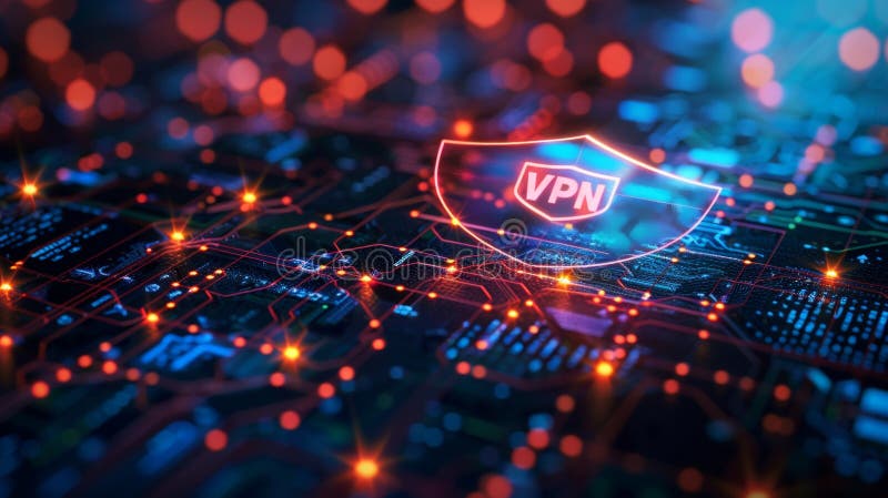 Visual Representation Online Security Vpn Shield Digital Network ...