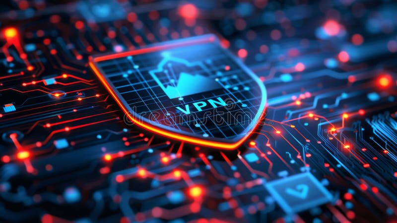 Visual Representation Online Security Vpn Shield Digital Network ...