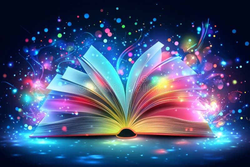 A Visual Representation of an Open Book, Featuring Blurred Bokeh Lights ...