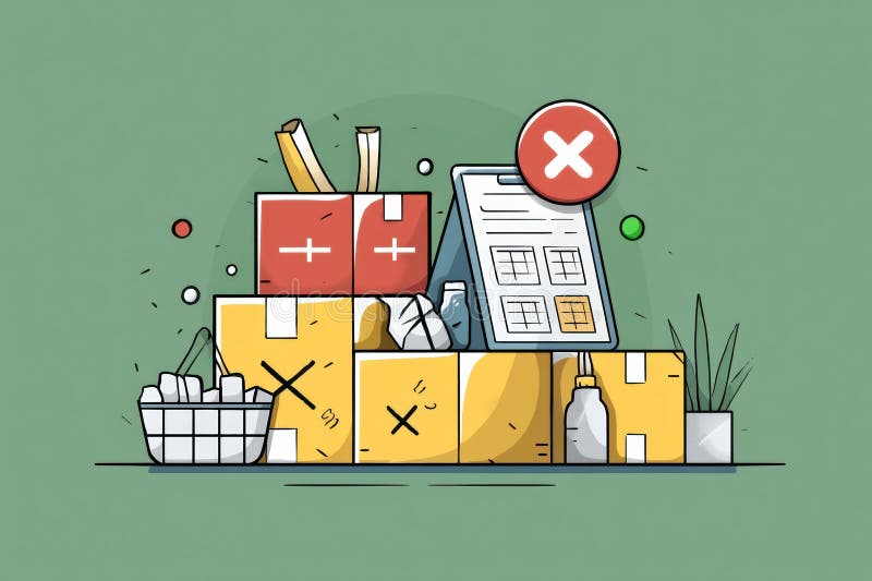Order Errors and Fixes Concept with Crossed Out Parcels and Retry Icon ...