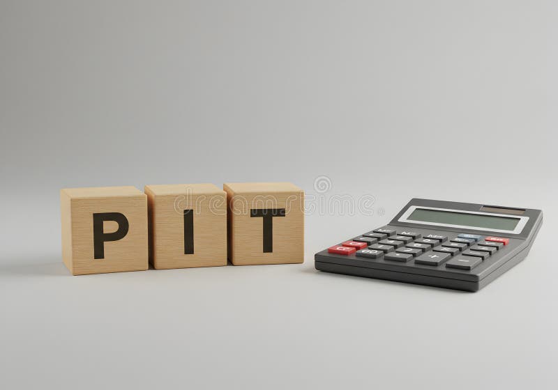 Pit Personal Income Tax Calculation Concept with Blocks and Calculator ...