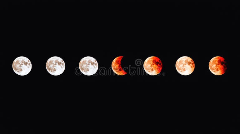 A Visual Representation of the Phases of the Moon. Stock Photo - Image ...