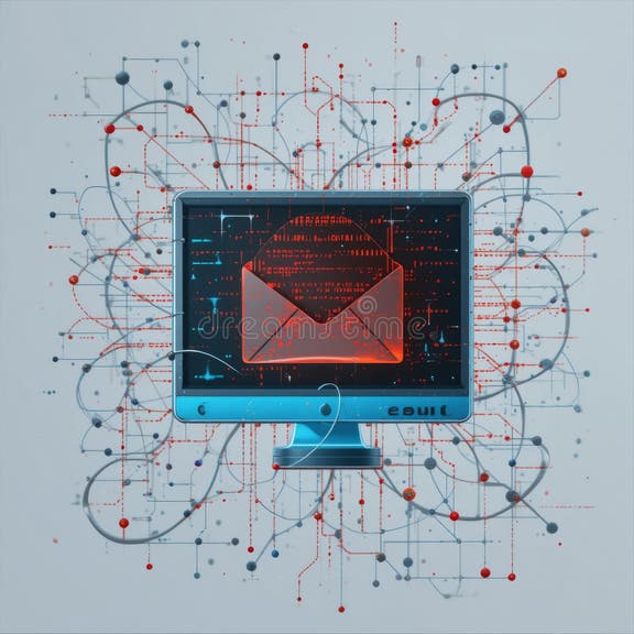 A Visual Representation of a Phishing Attack Stock Illustration ...