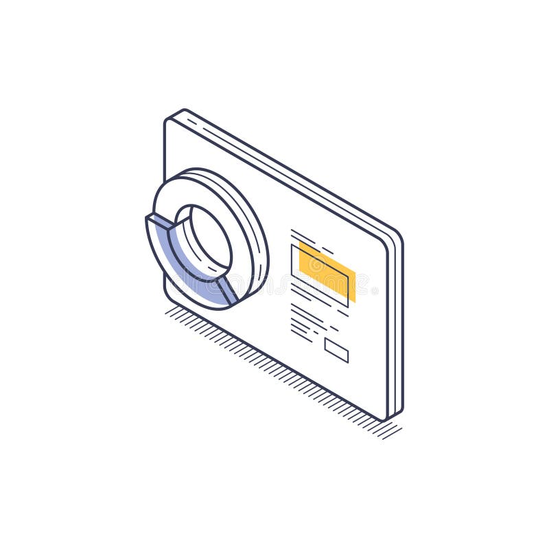 Visual Representation of Pie Chart Infographics in Isometric Line ...