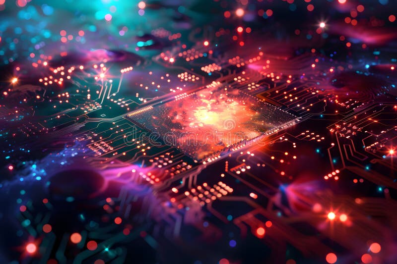 A Visual Representation of a Quantum Computer Chip by Generative AI ...