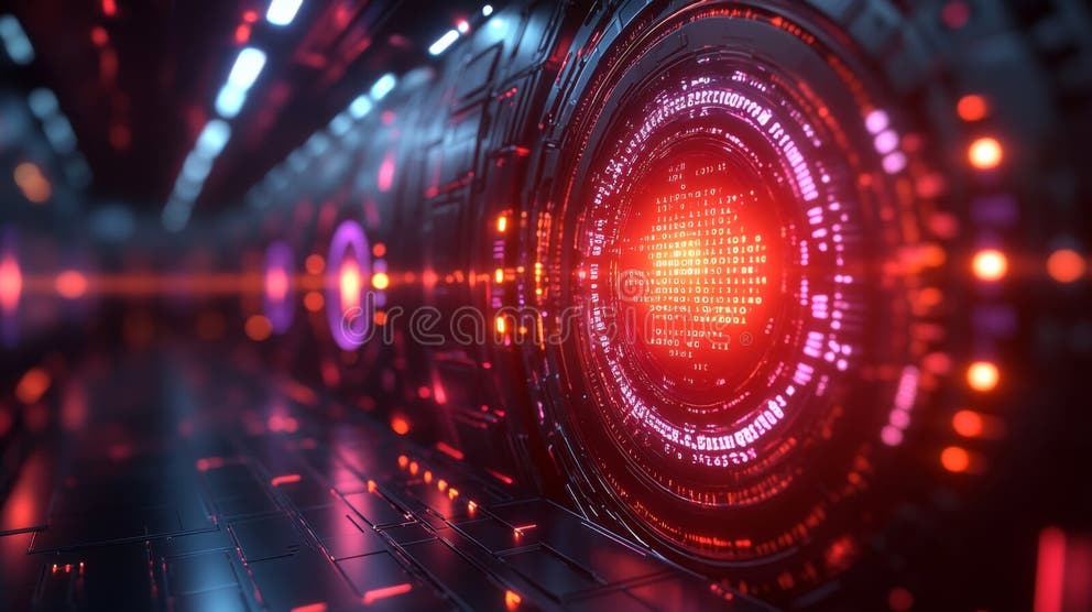 Visual Representation of Quantum Computing Concepts Highlighting Qubits and Data Processing in a ...