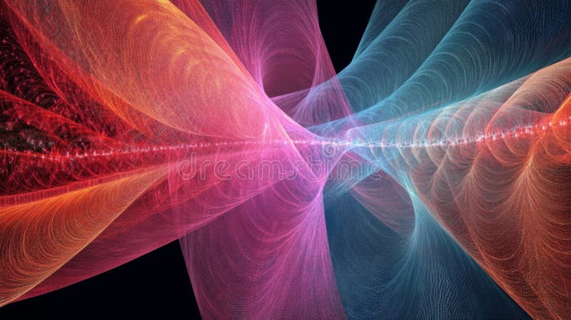 Visual Representation of Quantum Superposition Showcasing Vibrant Wave ...