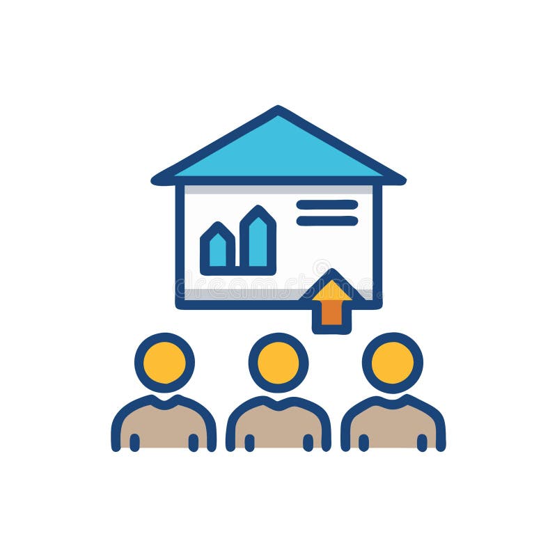 Real Estate Workshop Icon for Community Learning Stock Illustration - Illustration of realtor ...