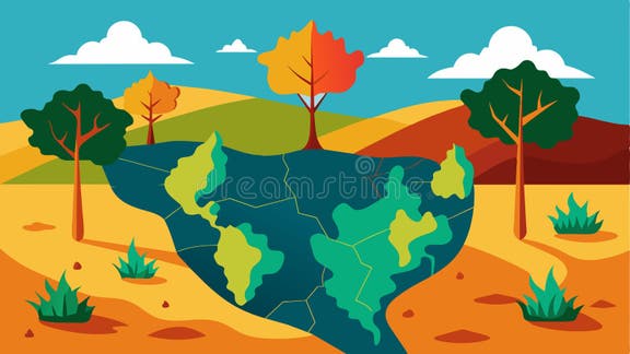 A Visual Representation of Regions Experiencing Drought Depicting a ...