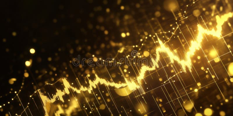 Visual Representation of a Rising Financial Trend Featuring Golden ...