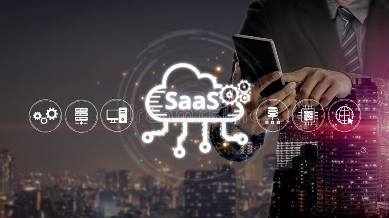 SaaS Software As a Service Platform Cloud System Muxer Stock Footage ...
