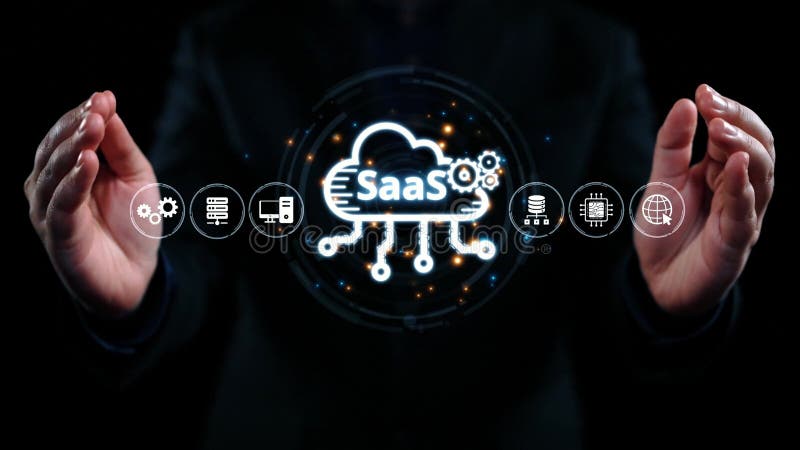 SaaS Software As a Service Platform Cloud System Elide Stock Footage ...