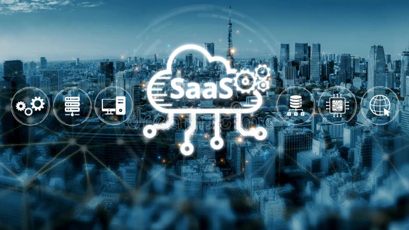 SaaS Software As a Service Platform Cloud System Muxer Stock Video ...