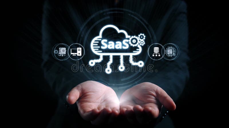 SaaS Software As a Service Platform Cloud System Elide Stock Footage ...