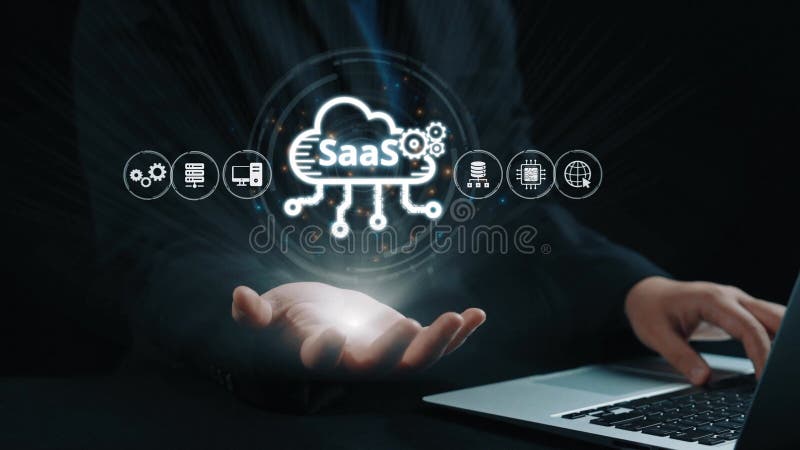 SaaS Software As a Service Platform Cloud System Elide Stock Video ...