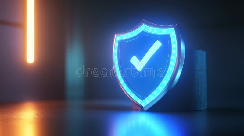 Visual Representation of Security Symbol Illuminated in a Dark Setting ...