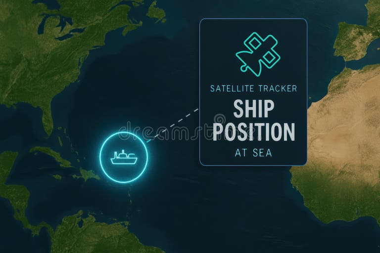 Ship Position Tracking on Ocean Map with Satellite Tracker Technology ...