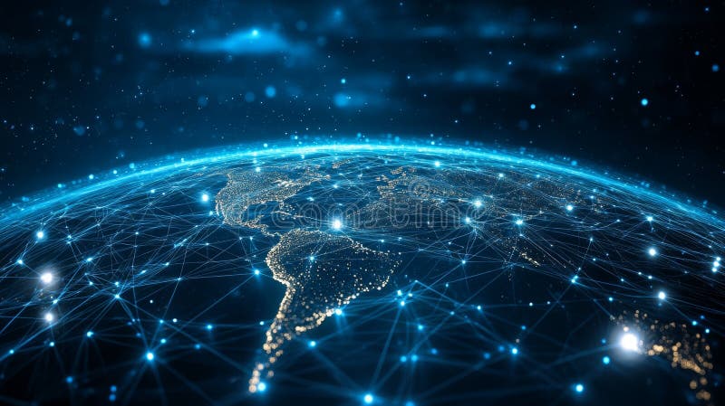 Global 5G Network Expansion Illustrating Interconnected Data Signals ...