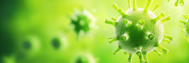 Minimally Styled Depiction of Pathogens Dispersing through a Vibrant ...