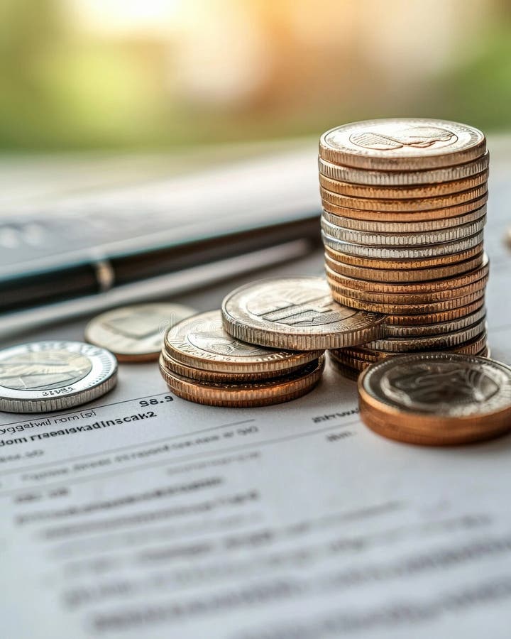 Exploring the Financial Landscape with a Stack of Coins on Business ...