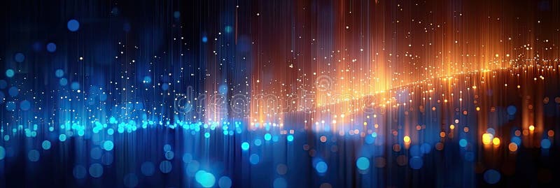 Illuminated Data Visualization Displaying Horizontal Light Columns ...