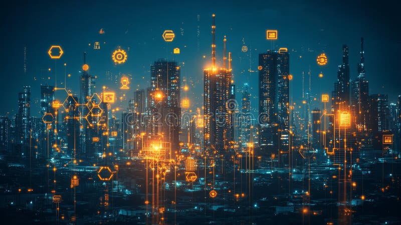 Urban Infrastructure Infographic Depicting Material Flow in a Digital ...