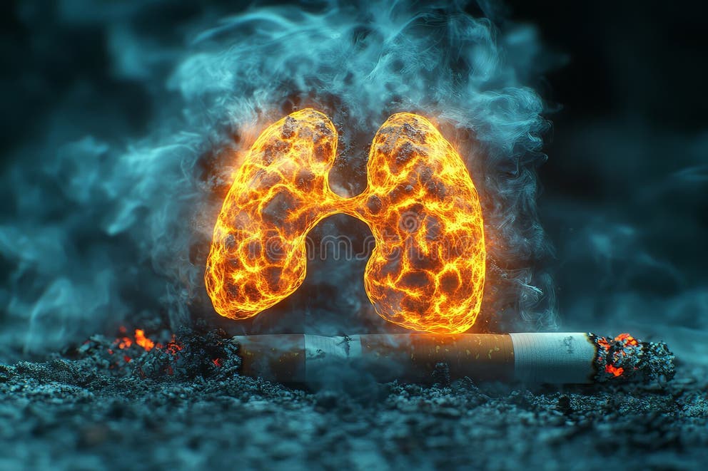 A Visual Representation of Smokings Damaging Effects on Lungs Stock ...