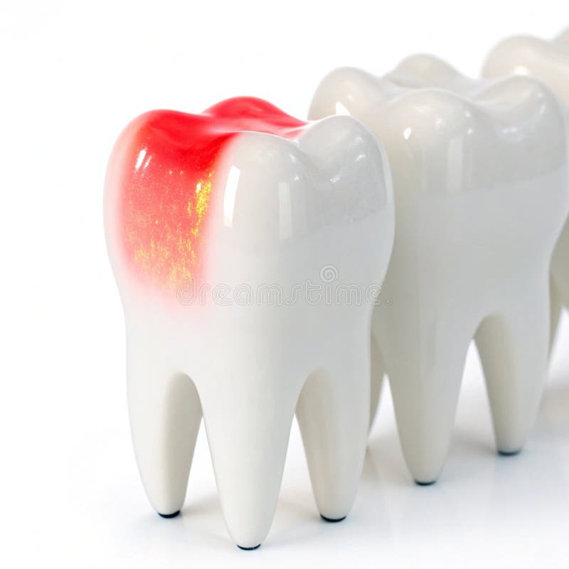 A Sore Tooth Amidst Healthy Teeth Isolated on White Background Stock ...