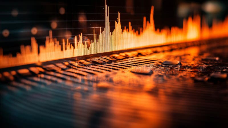 Visual Representation of Sound Waves Displayed on a Vibrant Digital ...