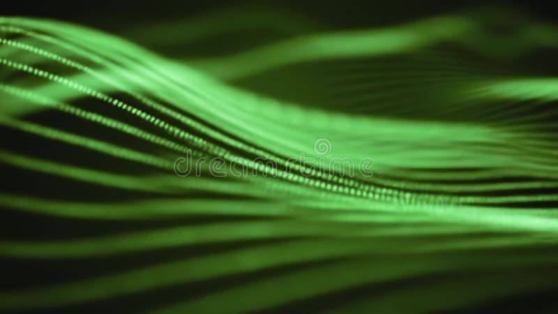 Visual Representation of Sound Waves in Green Light Over Smooth ...